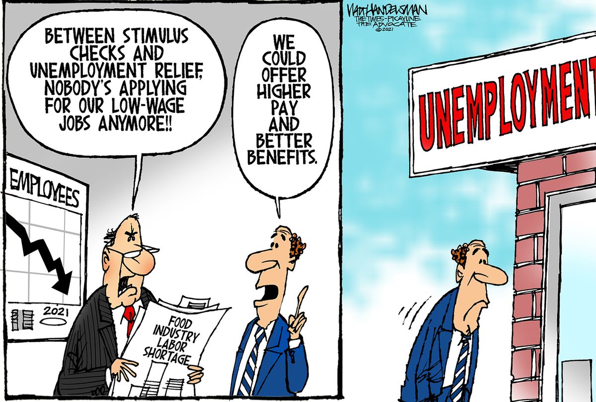 Editorial Cartoon U.S. unemployment covid wages | The Week