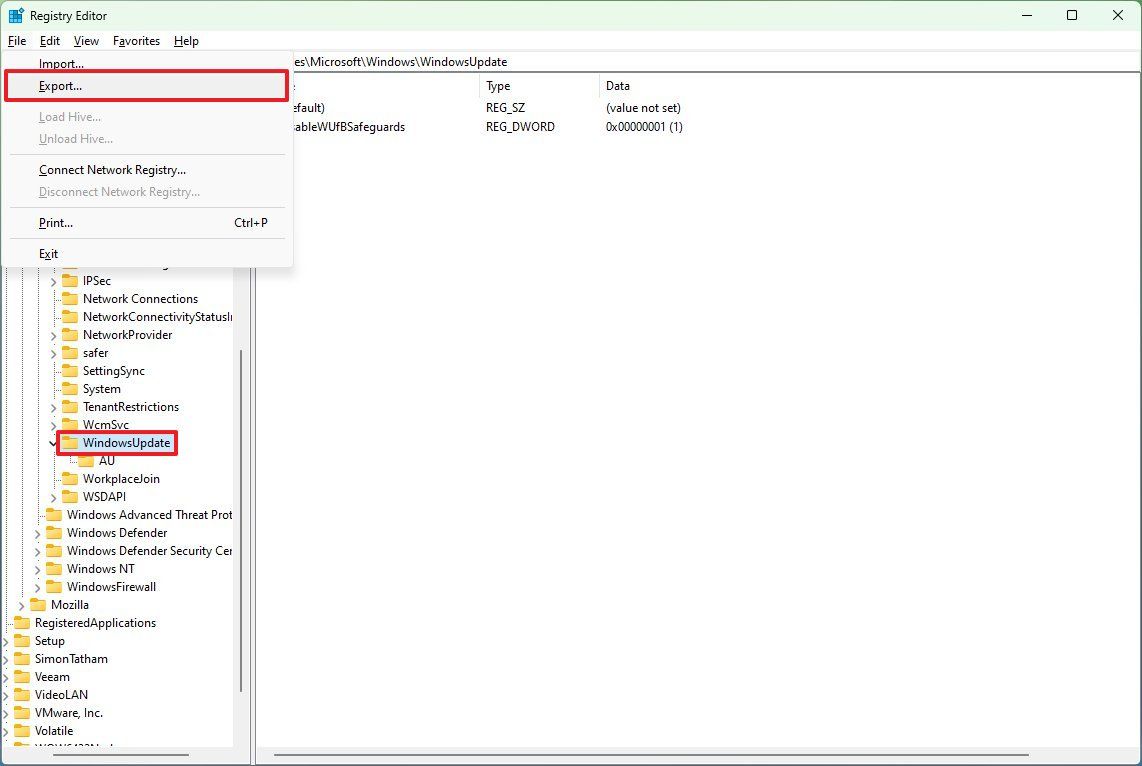 How to backup and restore specific Registry keys on Windows 11 ...