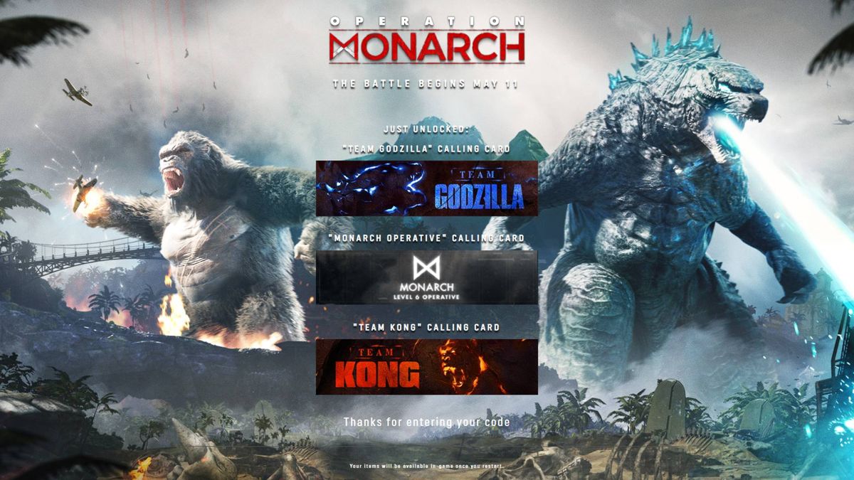The Warzone Monsterverse is giving away Godzilla and King Kong Calling ...