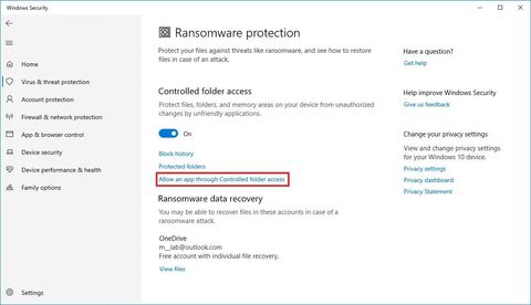 How to enable Controlled folder access to protect data from ransomware ...