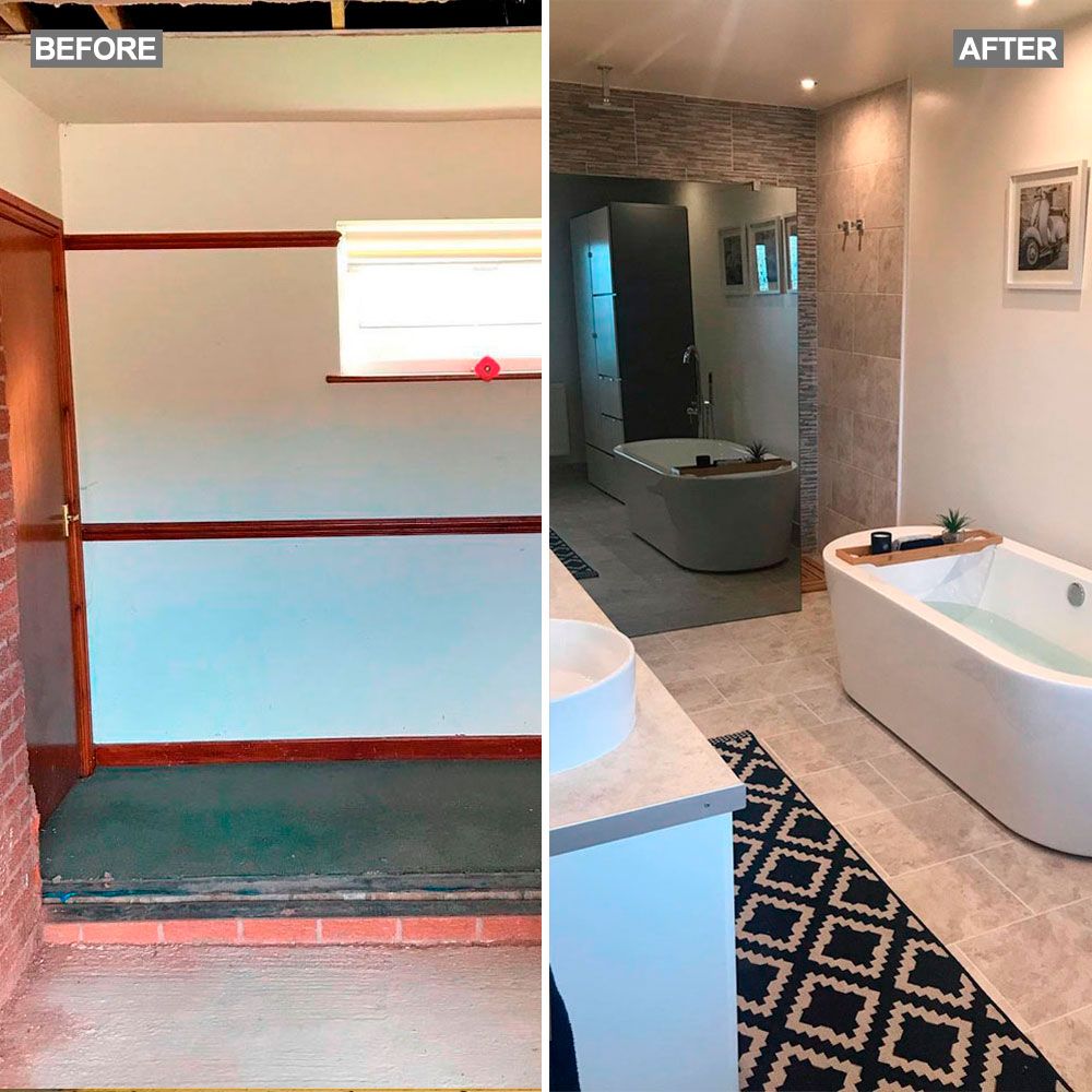 DIY garage conversion on a budget results in incredible luxury bathroom ...