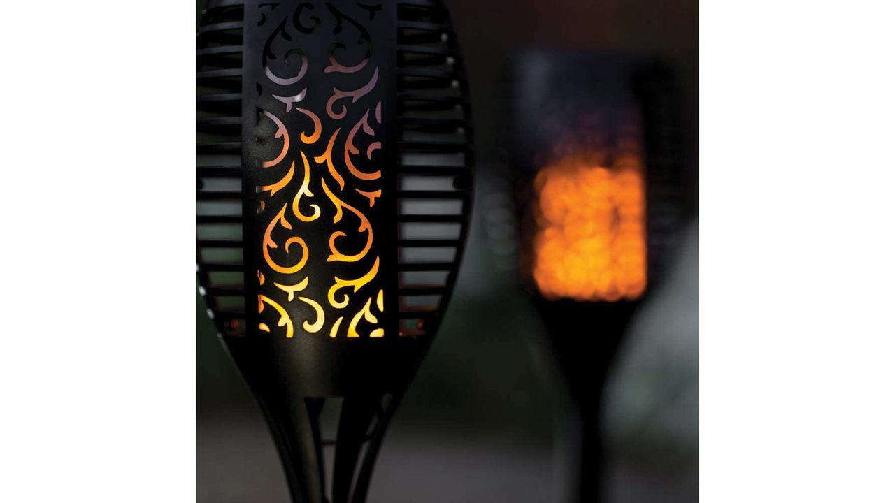 TrueFlame Mini Solar Powered Garden Torch Lights vs OxyLED 8 Pack Solar ...
