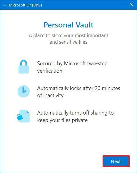 How to set up OneDrive Personal Vault storage on Windows 10 | Windows ...