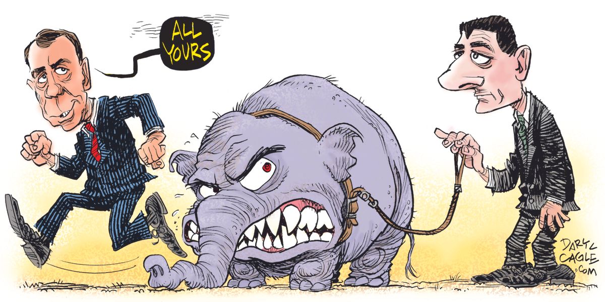 Political cartoon U.S. Paul Ryan John Boehner Speaker GOP | The Week