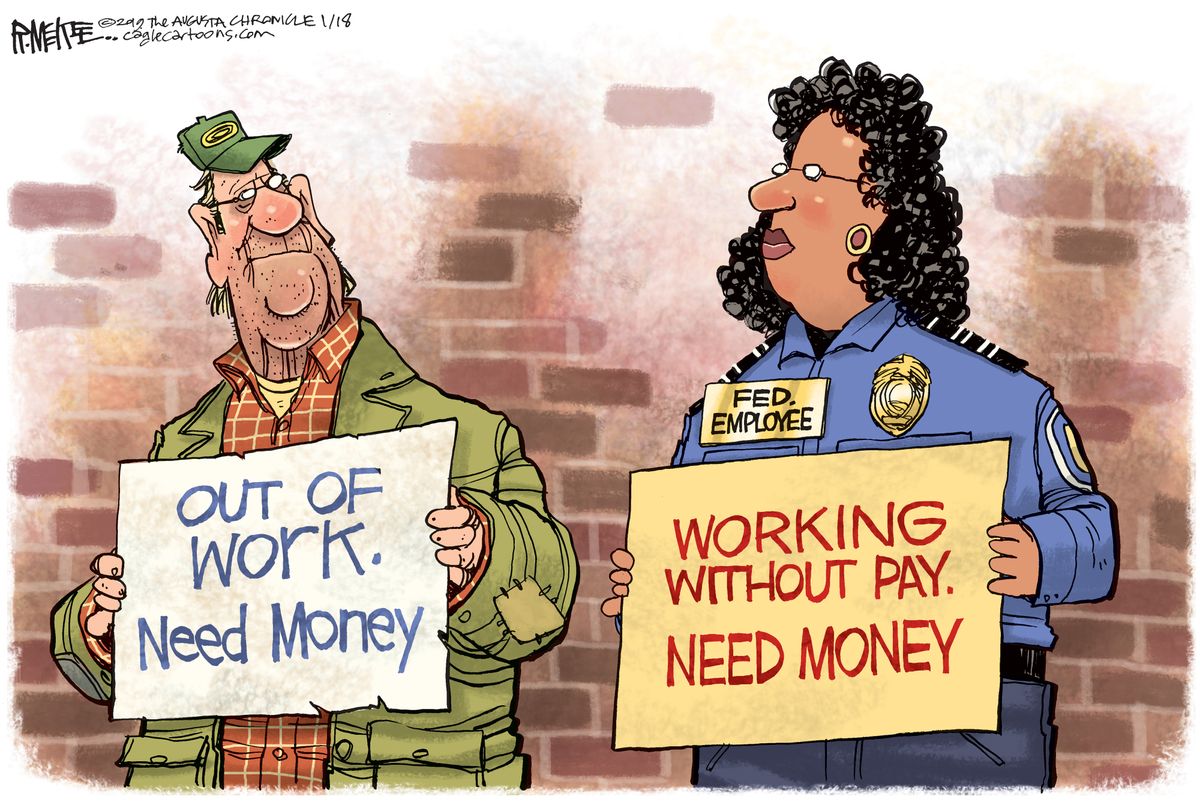 Political Cartoon U.S. government shutdown federal workers | The Week