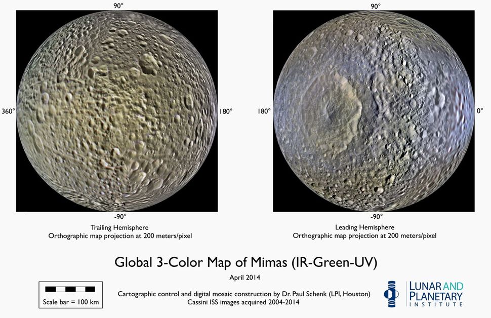 Photos: Spectacular Color Maps of Saturn's Moons by Cassini | Space