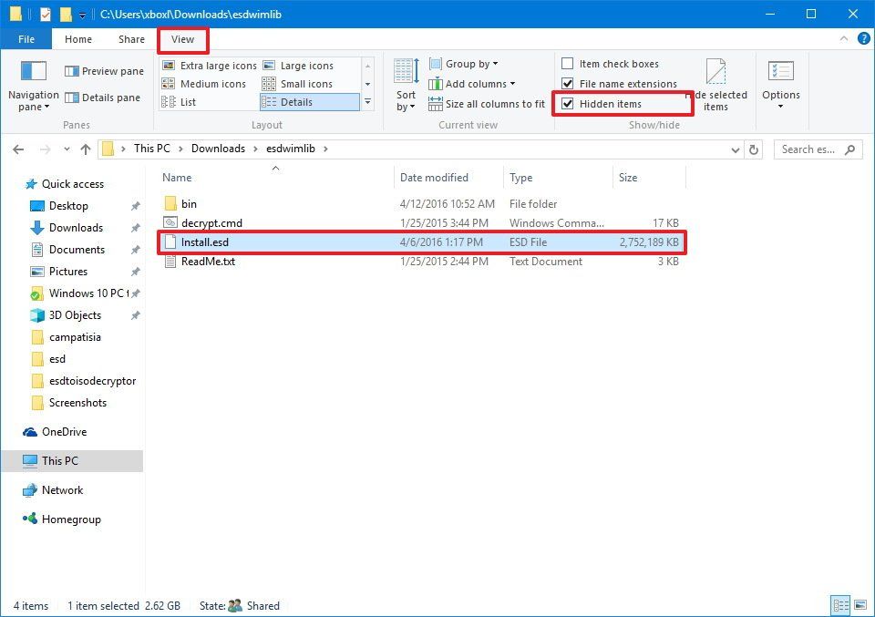 How to create a Windows 10 ISO file using an Install.ESD image ...