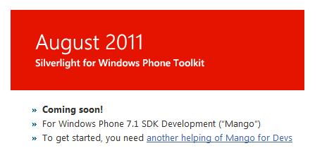 Silverlight Toolkit for WP7 getting an August-Mango refresh [Developers] | Windows Central