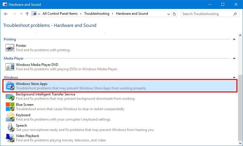 How to use 'Windows Store Apps' troubleshooter to fix apps on Windows ...