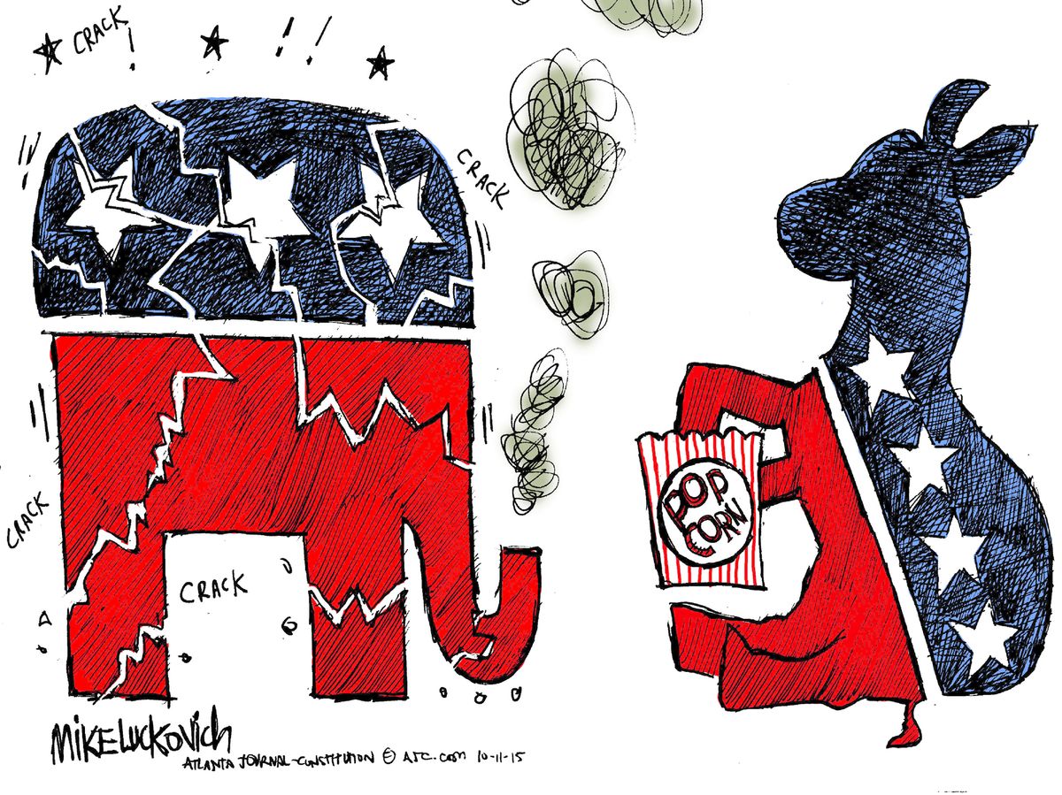 Political cartoon U.S. GOP Democrats | The Week