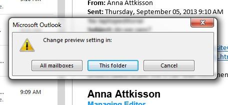 How To Turn Off Message Preview In Outlook 2013 | Tips and Tricks ...