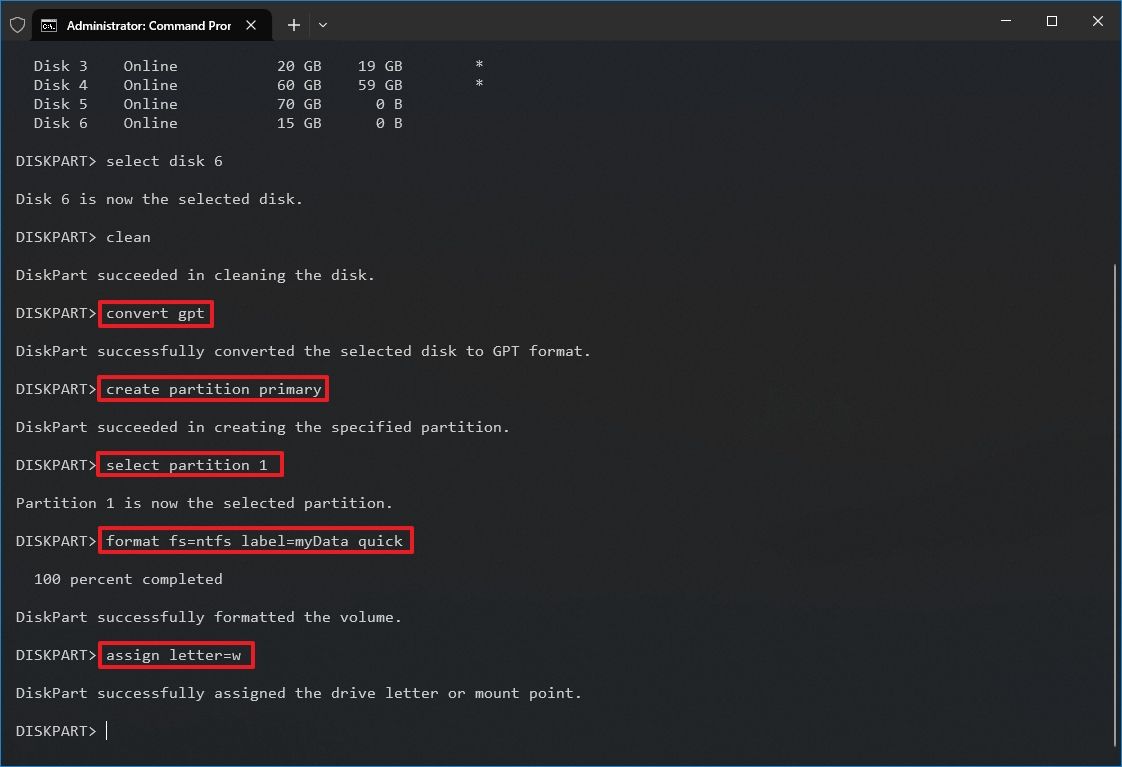 Use DiskPart to clean and format a drive that is not working on Windows ...