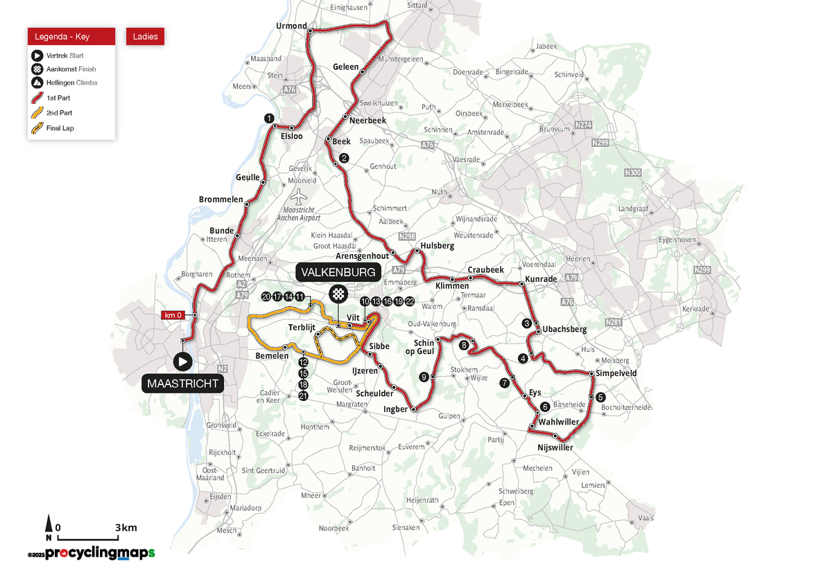 Amstel Gold Race Ladies Edition 2025 route | Cyclingnews