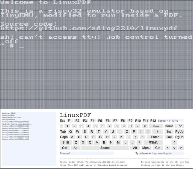 Minimal Linux OS runs in a 6MB PDF document in Chrome — LinuxPDF ...