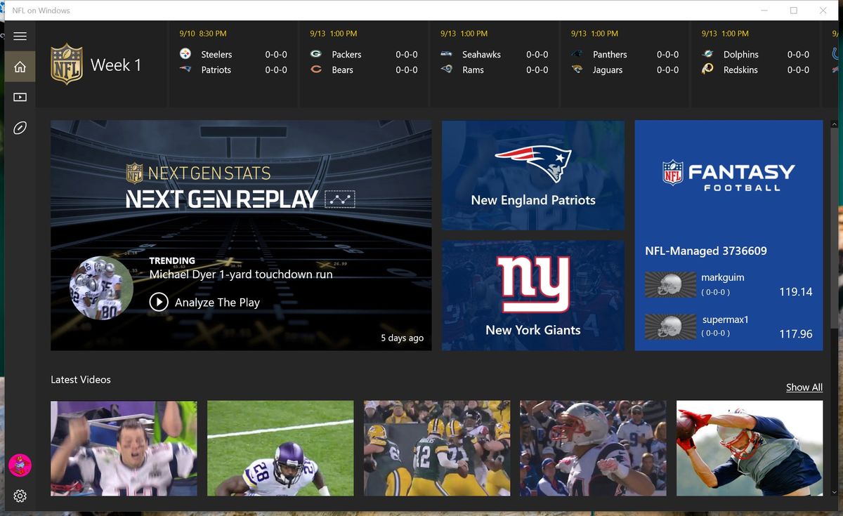 Follow the football season with the official NFL app for Windows 10 and ...