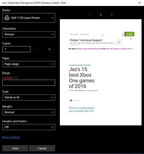 How to print from Edge for Windows 10 | Windows Central
