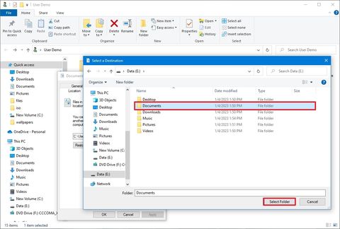 How to move user folders to different location on Windows 10 | Windows ...
