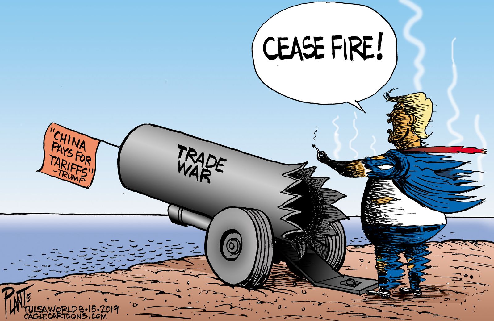 Political Cartoon Trade War Cease Fire Trump Loose Cannon | The Week