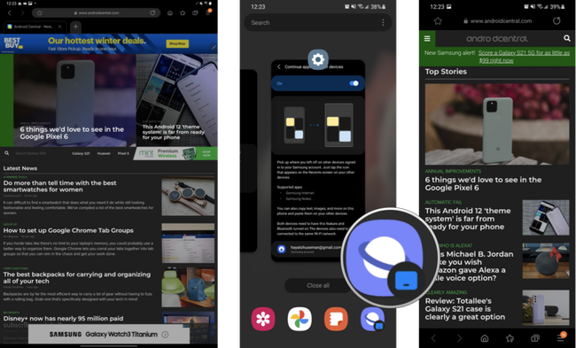 How to use Samsung's Continue Apps feature between your Galaxy phone ...