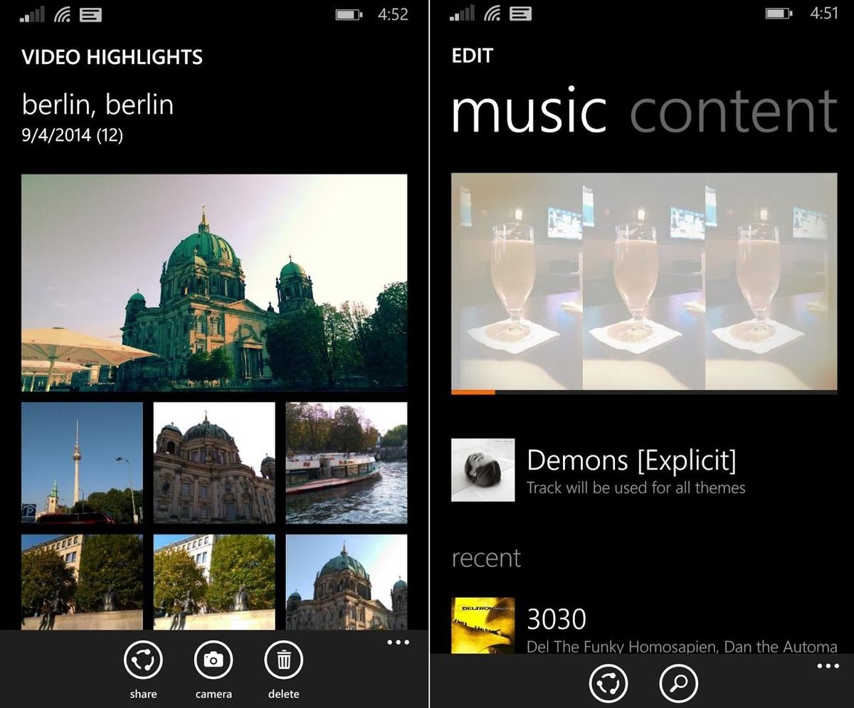 This is the HTC Video Highlights app for the HTC One for Windows ...