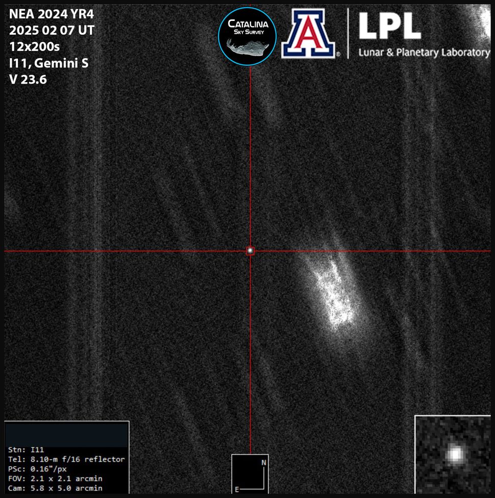 What the asteroid with a 1-in-48 chance of hitting Earth in 2032 looks ...