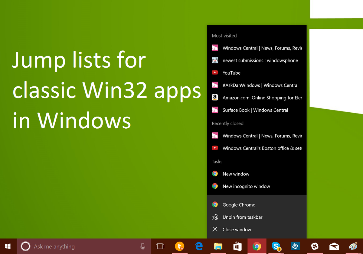 Updated Windows 10 SDK documents new Jump Lists for Universal Windows ...
