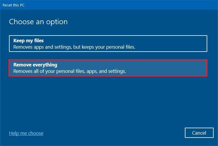 How to use cloud download to reset computer on Windows 10 May 2020 ...