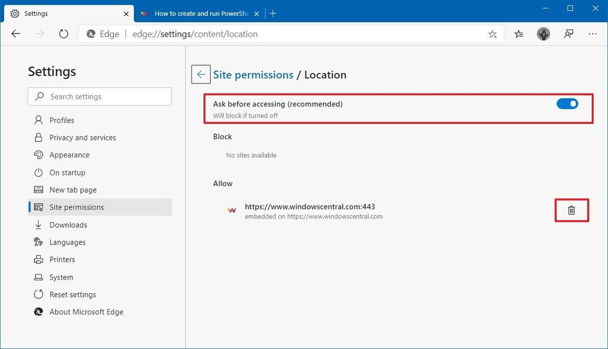 How to manage site permissions on the new Microsoft Edge | Windows Central