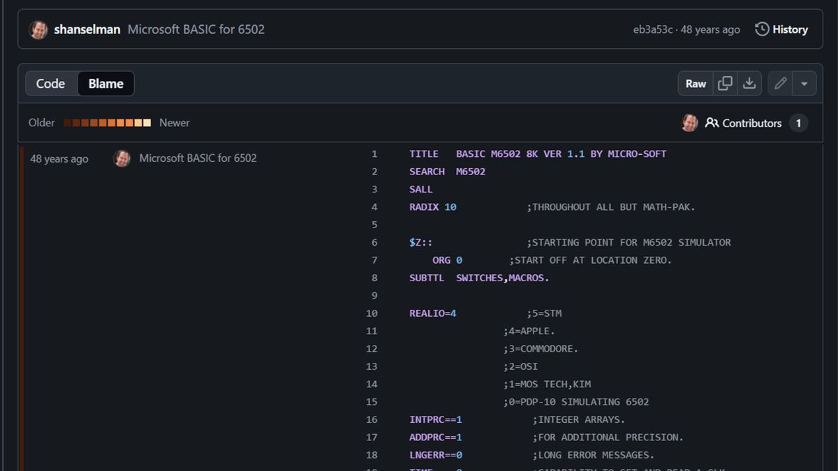 Microsoft has blown the dust off the source code for a version of Bill ...