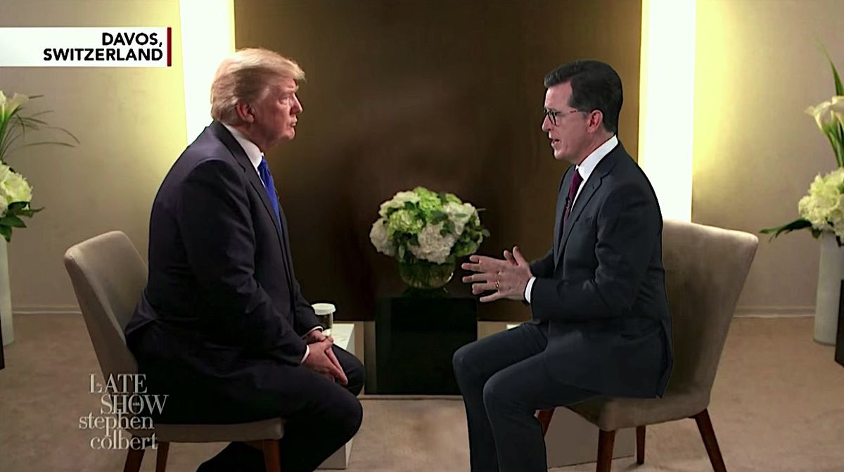 Stephen Colbert jumps in to spice up Piers Morgan's interview of Trump ...