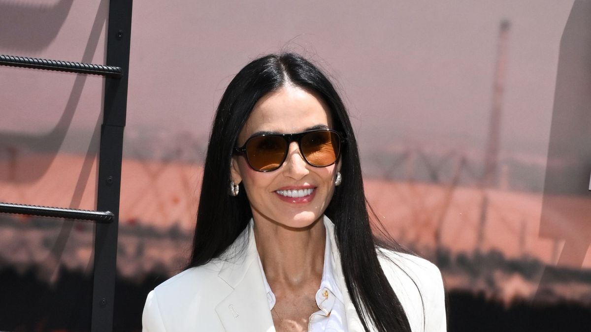 Demi Moore's chic white blazer and jeans outfit is ideal for summer | Woman & Home