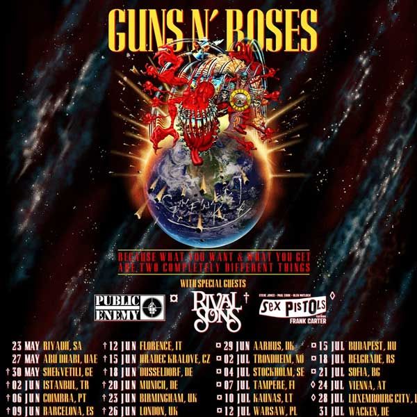 Guns N' Roses announce 2025 tour dates including first-ever show in ...