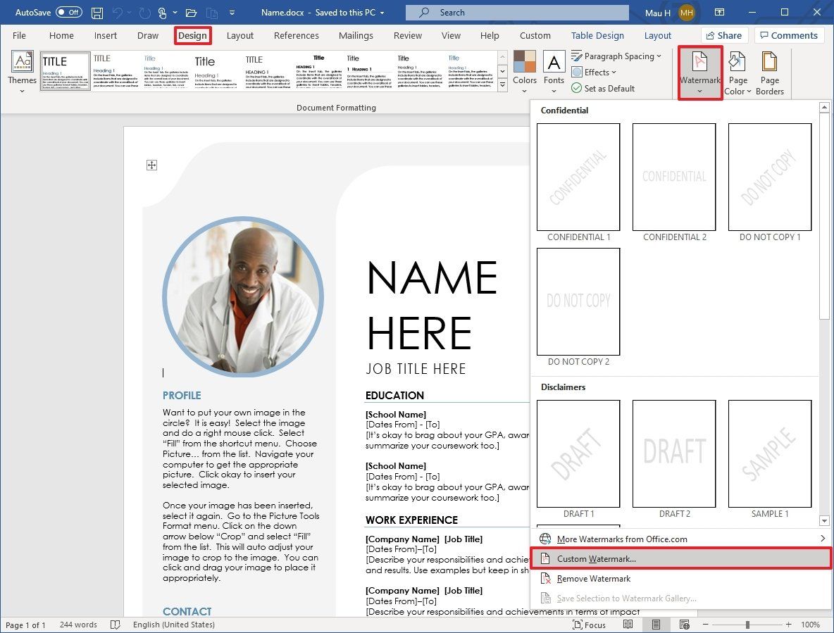 How to add a watermark to a Word document in Office | Windows Central