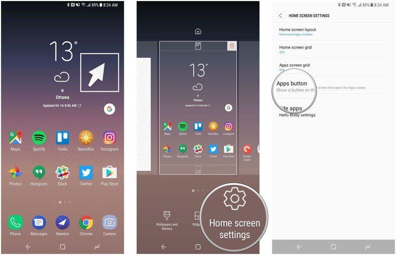 How to restore the app drawer button on the Galaxy S8 — or disable it ...