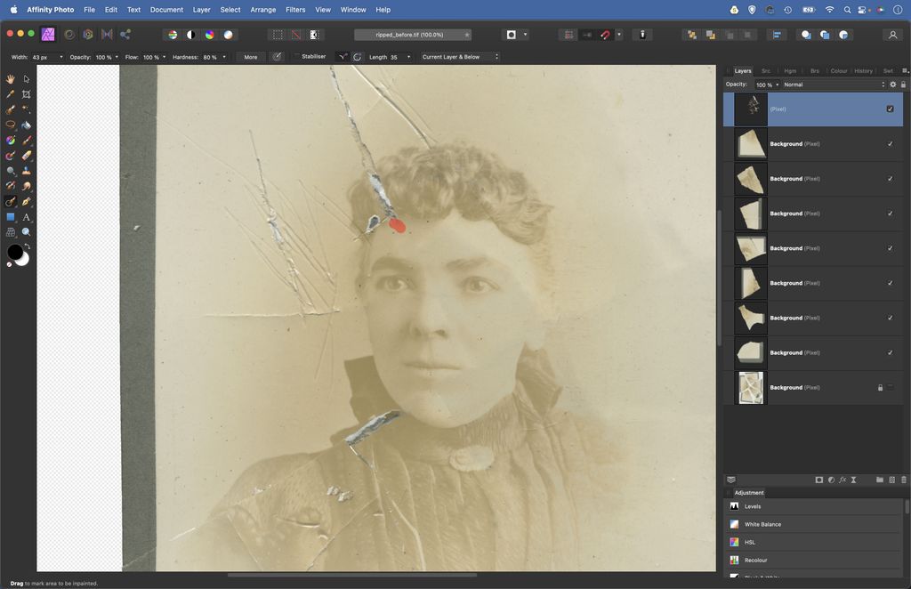 Repair and retouch your damaged prints in Affinity photo | Digital ...