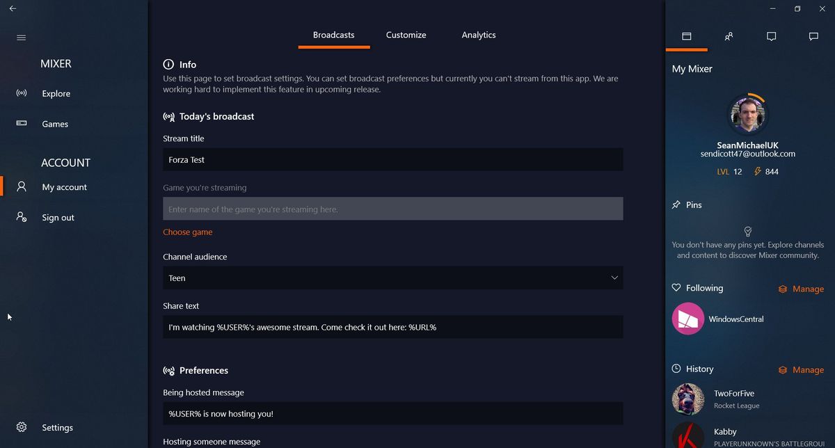 Mixer Go is a magnificent Mixer client for Windows 10 | Windows Central