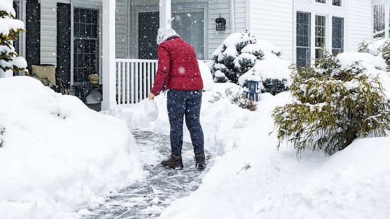 How to Add Instant Grip to Slippery Winter Paths and Decks Using Sand ...