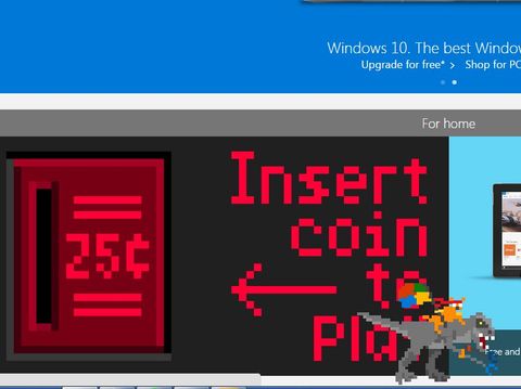Windows 10's Ninja Cat-TRex appears on Microsoft's home page as an 8 ...