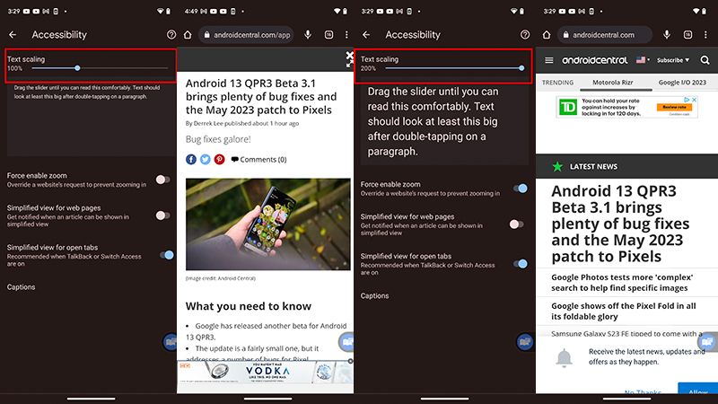 How to change the default text size in Chrome | Android Central