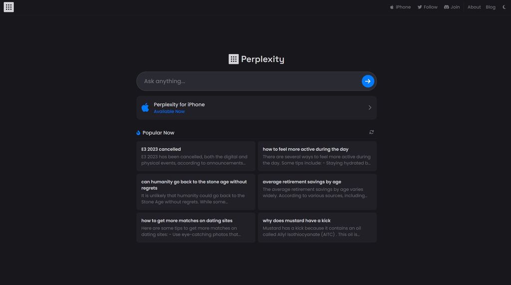 Perplexity is a lightning-fast, totally free ChatGPT app you can use on ...