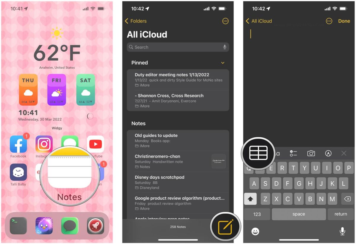 How to use tables in Notes on iPhone and iPad | iMore