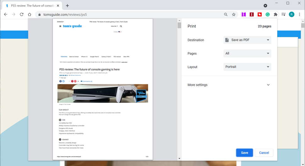 How to save a web page as a PDF | Tom's Guide