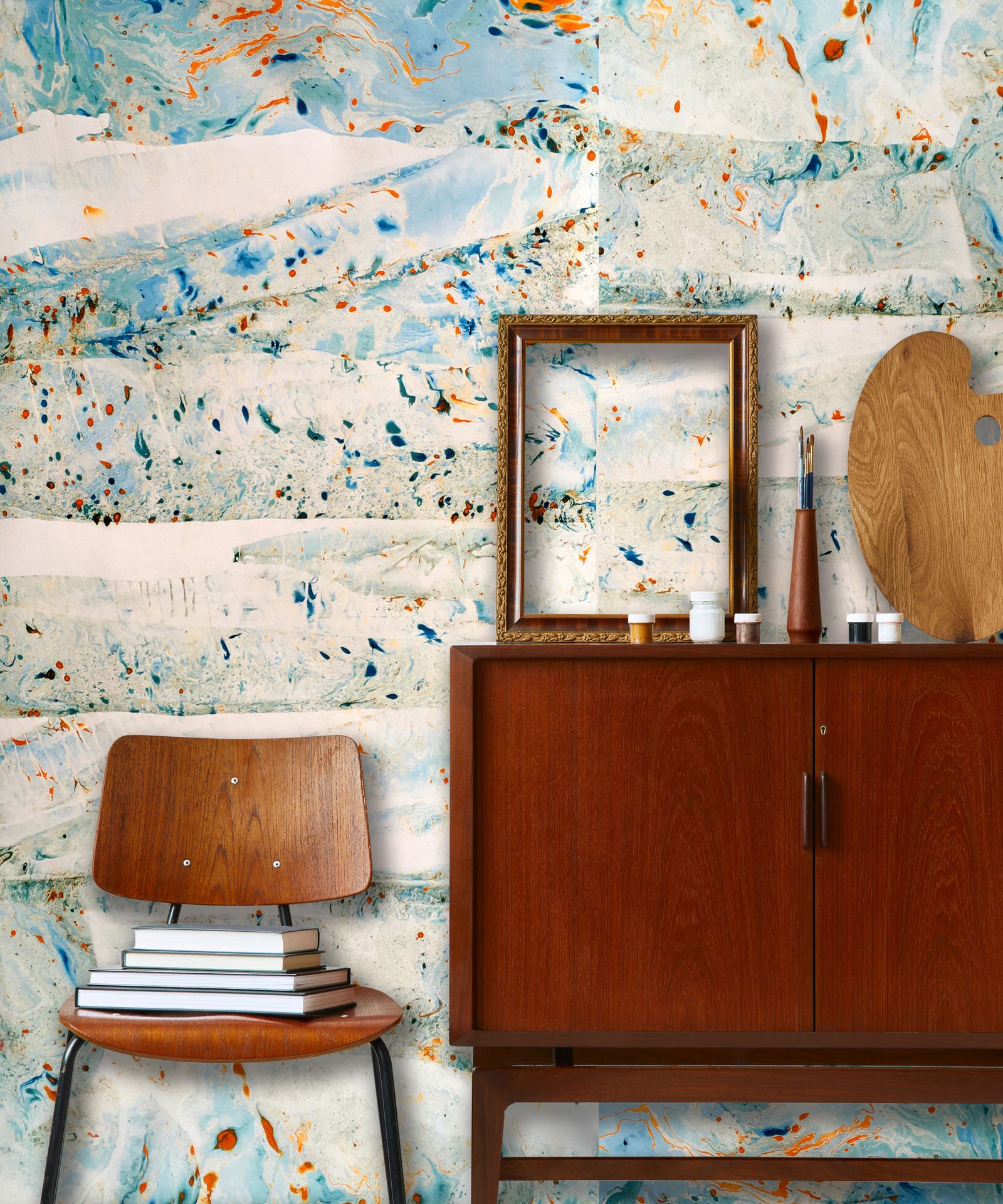Designer NAT MAKS brings Suminagashi to wallpaper | Livingetc