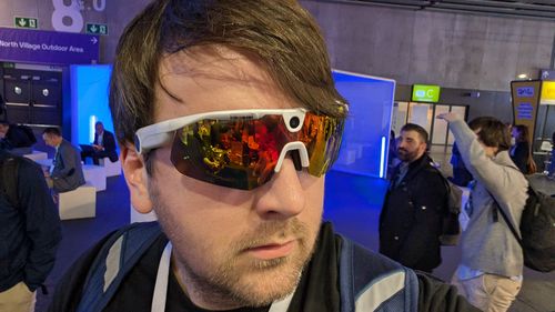 I just went hands-on with the Halliday smart glasses with an invisible ...
