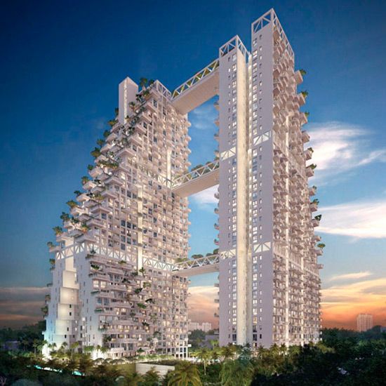 Iconic Singapore apartment complex with swimmable bridge | Ideal Home