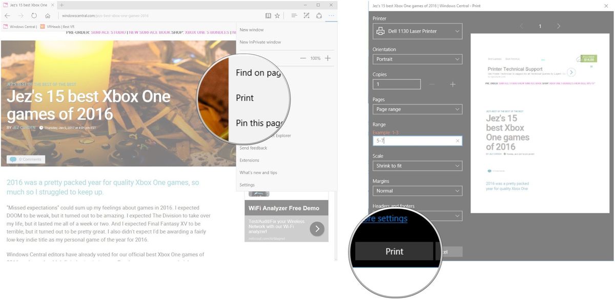 How to print from Edge for Windows 10 | Windows Central