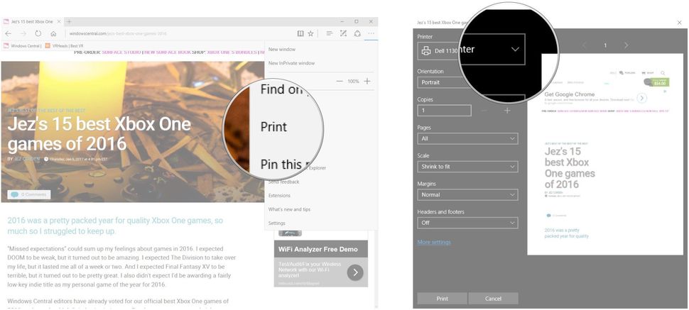How to print from Edge for Windows 10 | Windows Central