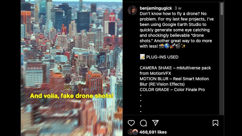 "Believe it or not this wasn't made with a drone" — most obvious ...