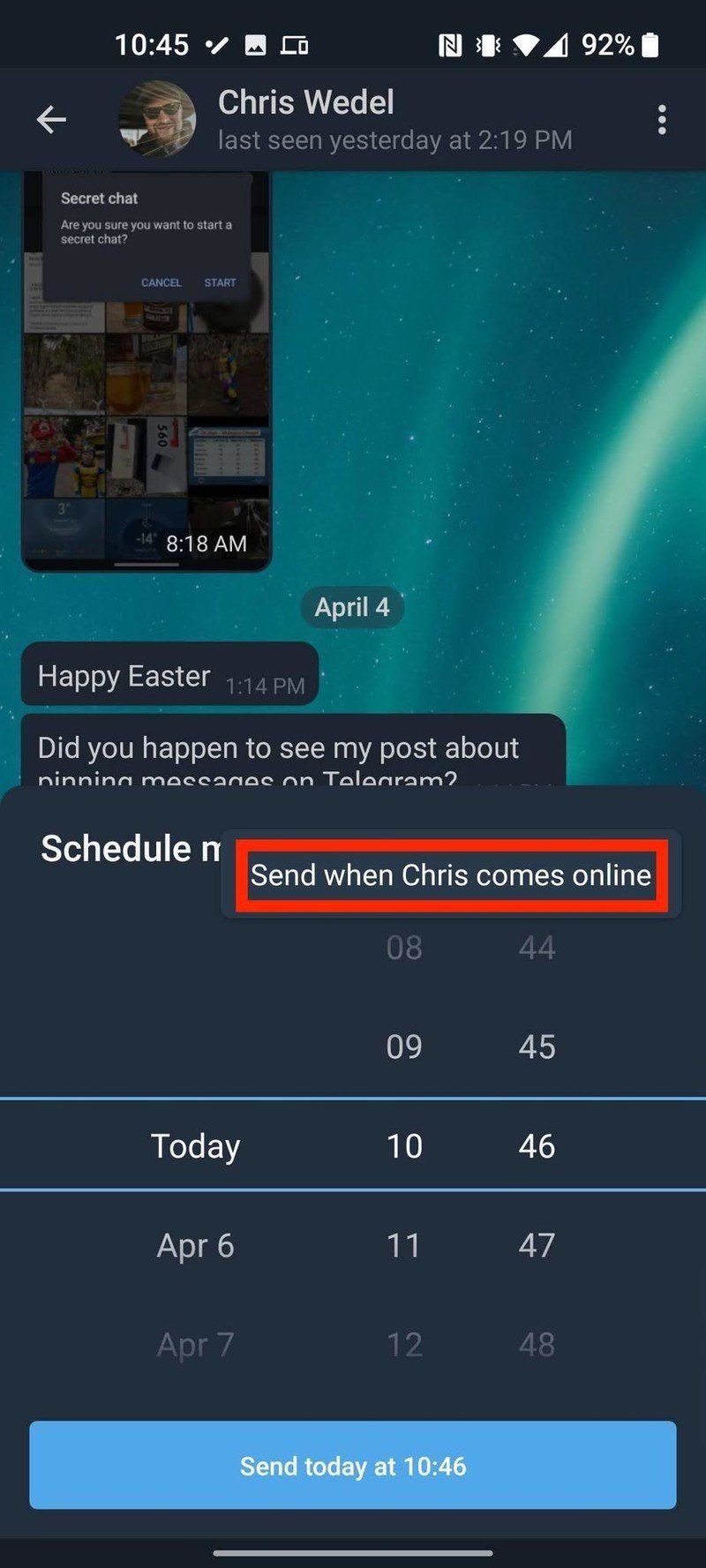 How to schedule messages in Telegram | Android Central