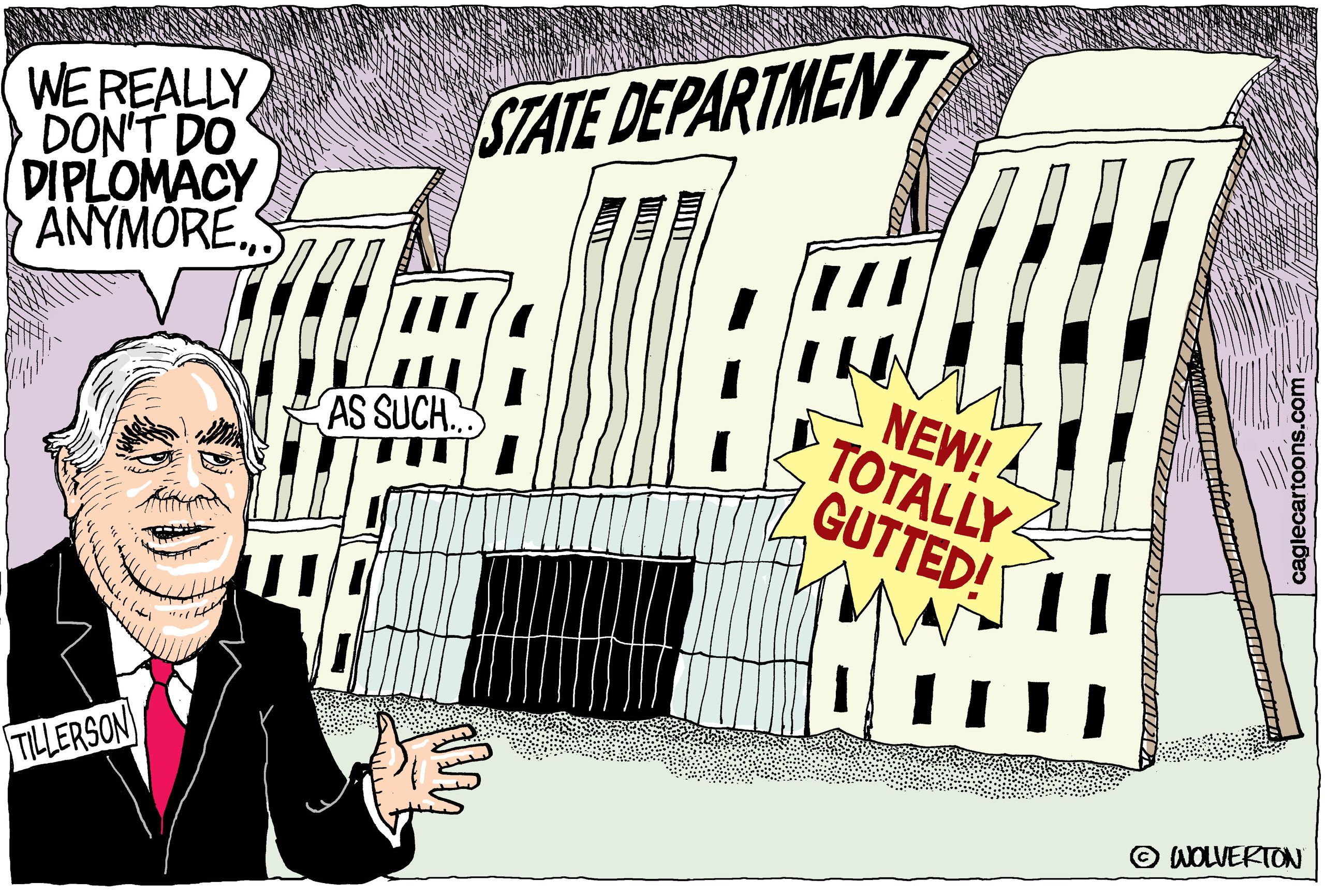 Political cartoon U.S. Rex Tillerson diplomacy state department | The Week